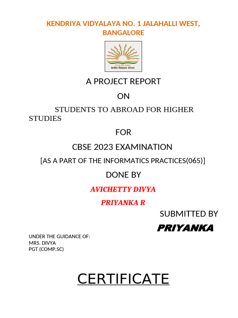 Ip Project Divya Priyanka Pdf Databases My Sql 