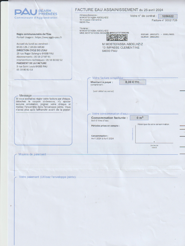 Facture Eau 25 Avril 2024 (1) | PDF