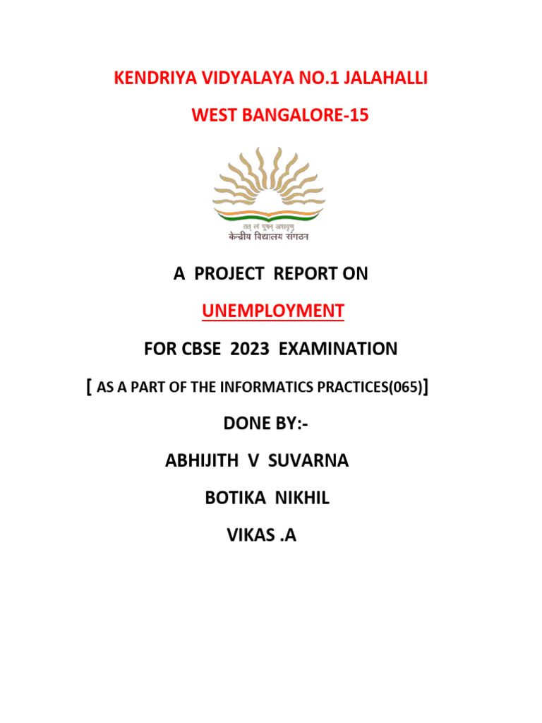 Unemployment Ip (Vikas, Nikhil, Abhijith) | PDF | Python (Programming Language) | Computer Program