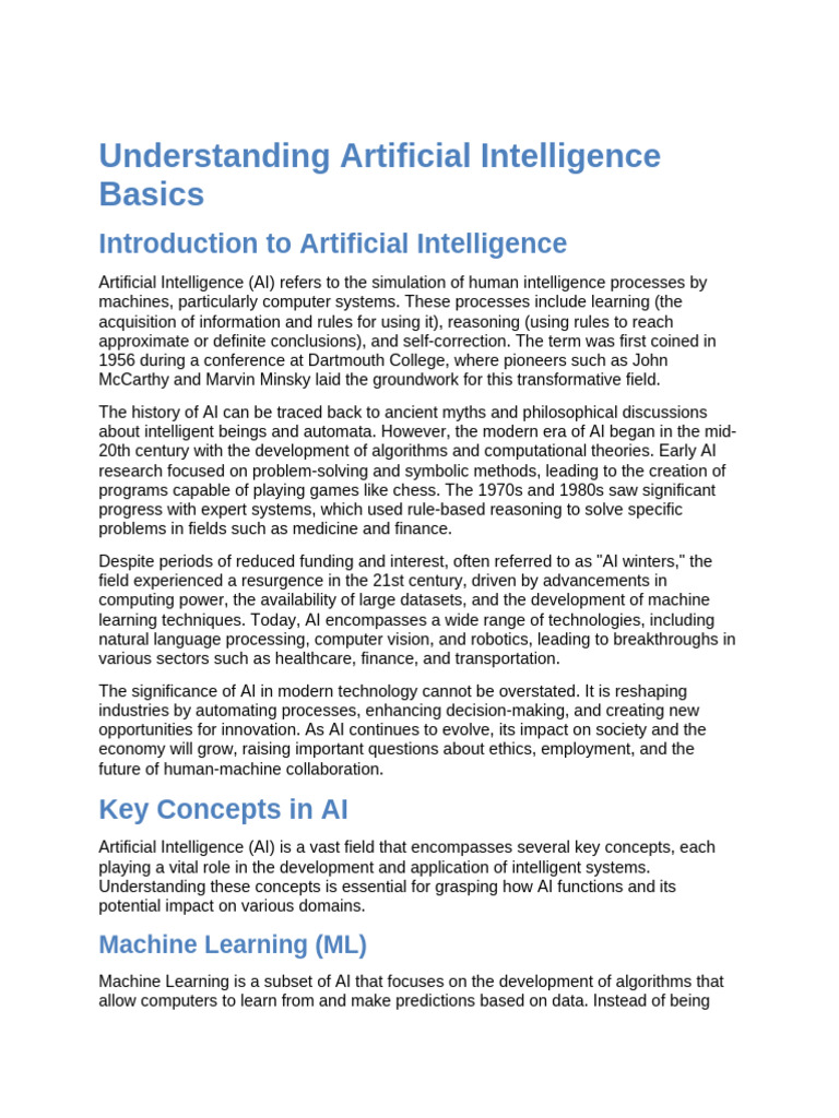 Understanding Artificial Intelligence Basics | PDF | Artificial Intelligence | Intelligence (AI ...