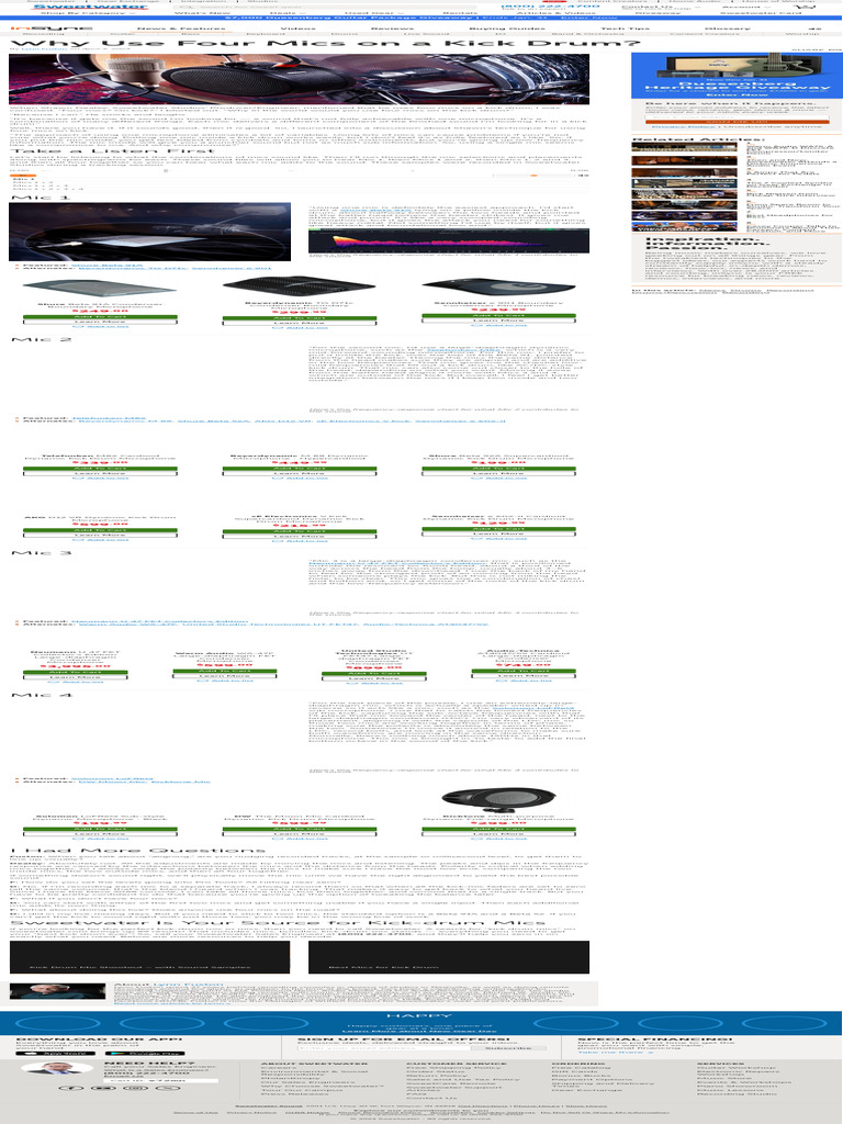 Why Use Four Mics On A Kick Drum? - InSync | PDF | Microphone | Audio Electronics