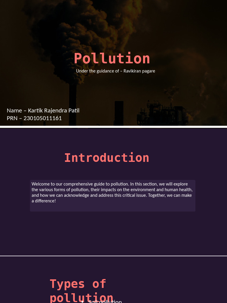 Environmental Studies Project Report Ppt- 230105011161 - FY BCA - DIV ...