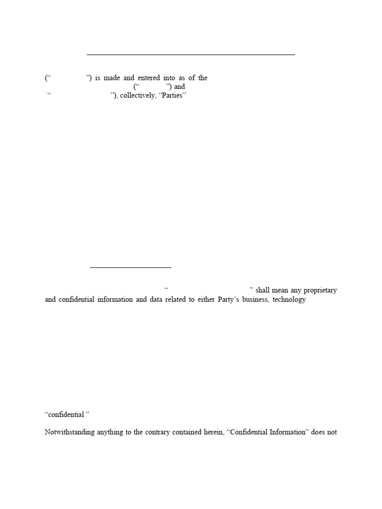 NDA - Partners - Vendors - Investors | PDF | Non Disclosure Agreement ...