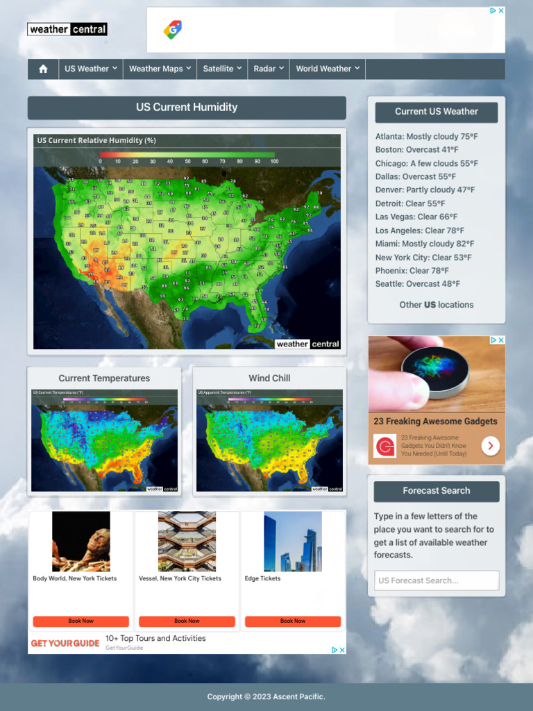 US Relative Humidity Weather Map 3 | PDF | Weather | Earth Phenomena