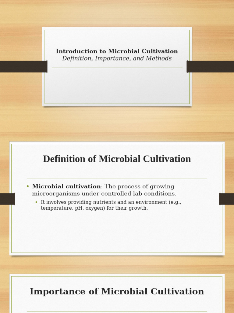 Microbial Cultivation: Methods & Applications | PDF | Growth Medium ...