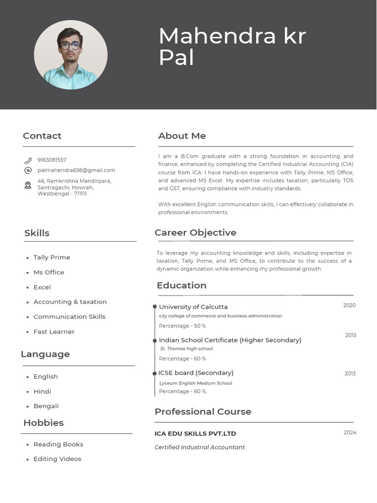 Mahendra Kumar Pal CV RESUME | PDF