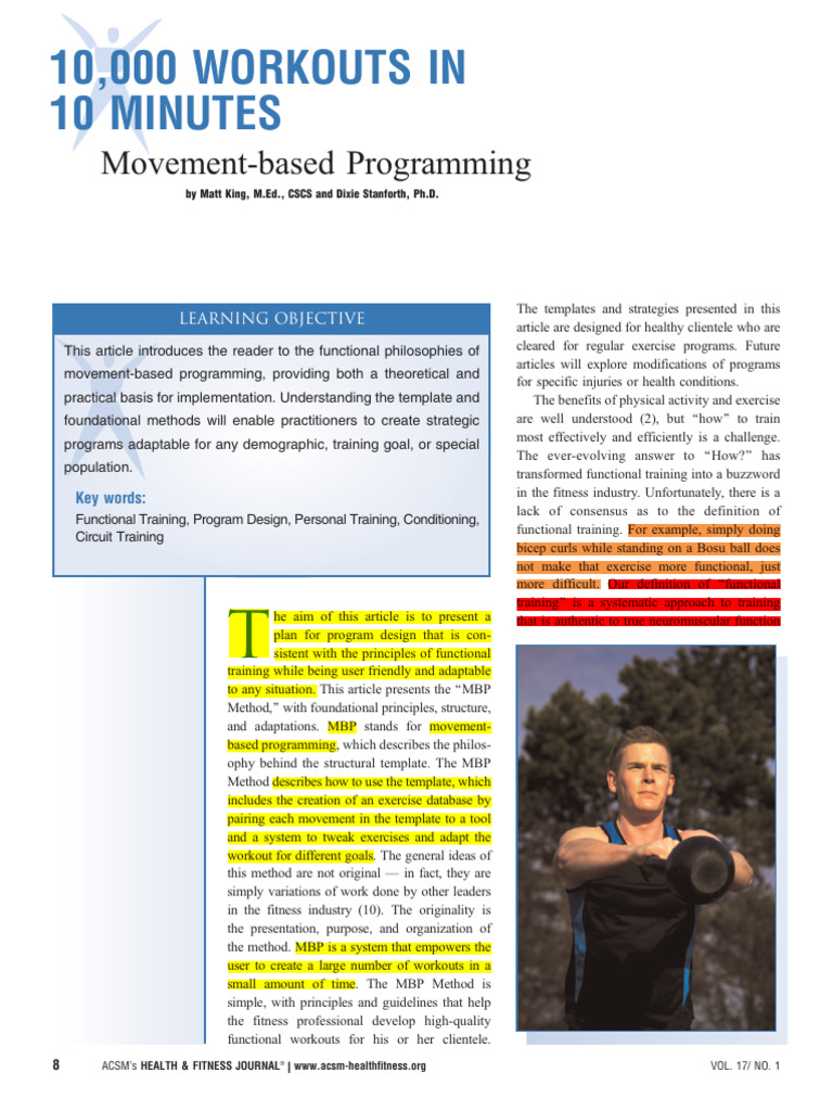 Workouts in 10 Minutes-Movement Based Workout | PDF | Anatomical Terms ...