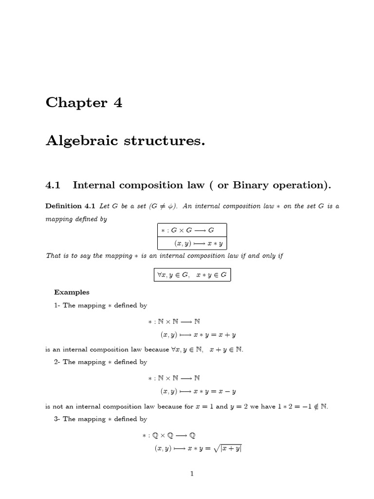 Chapter 04-Algebraic structures. | PDF | Ring (Mathematics) | Category Theory