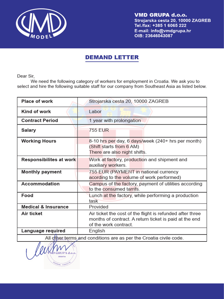 Demand Letter Hossain MD Mozammel | PDF