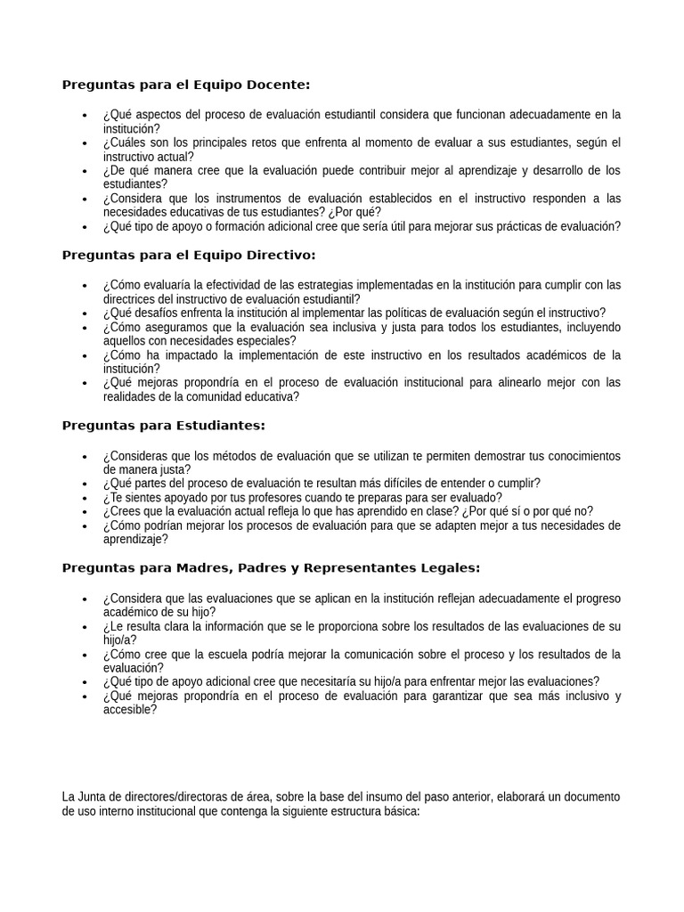 Preguntas Generadoras Miee 2025 | PDF | Evaluación | Enseñando