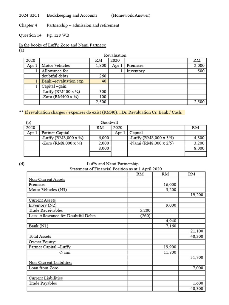 CHP 4 Partnership Admit & Retire Q14 PG 113 WB1 | PDF | Balance Sheet ...