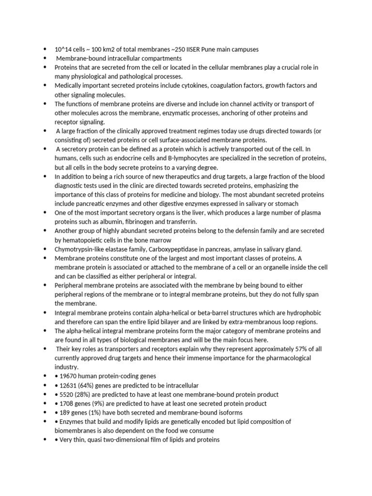 Cell Bio Lecture Notes | PDF | Endoplasmic Reticulum | Cell Membrane
