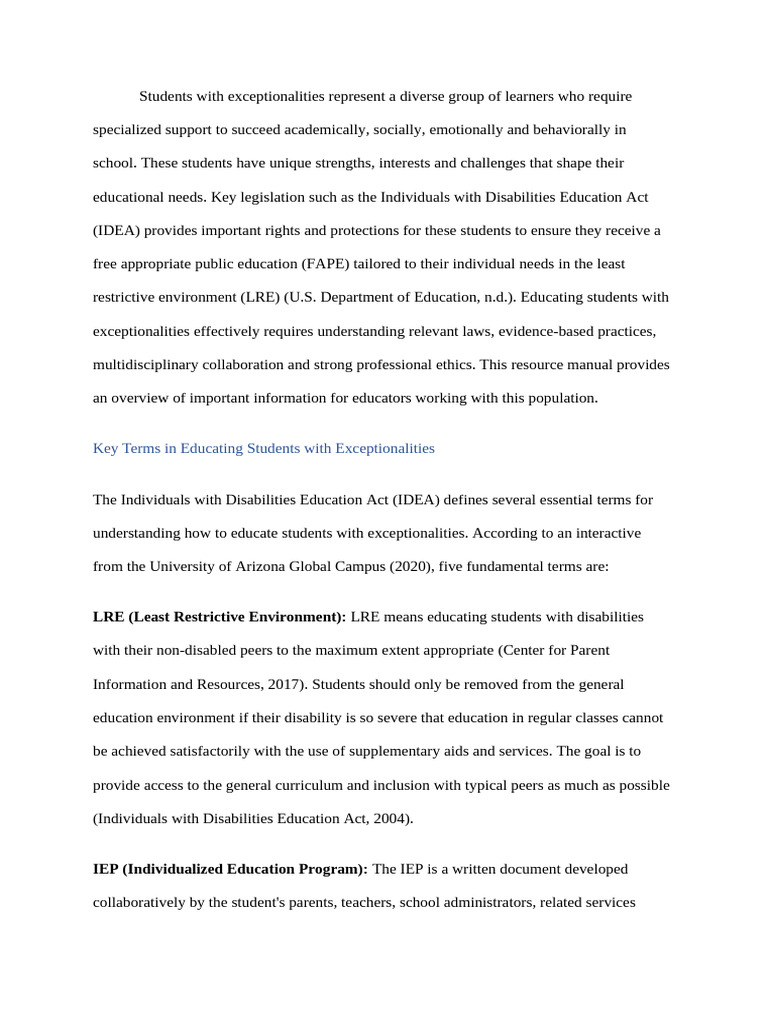 Students With Exceptionalities Represent A Diverse Group of Learners ...