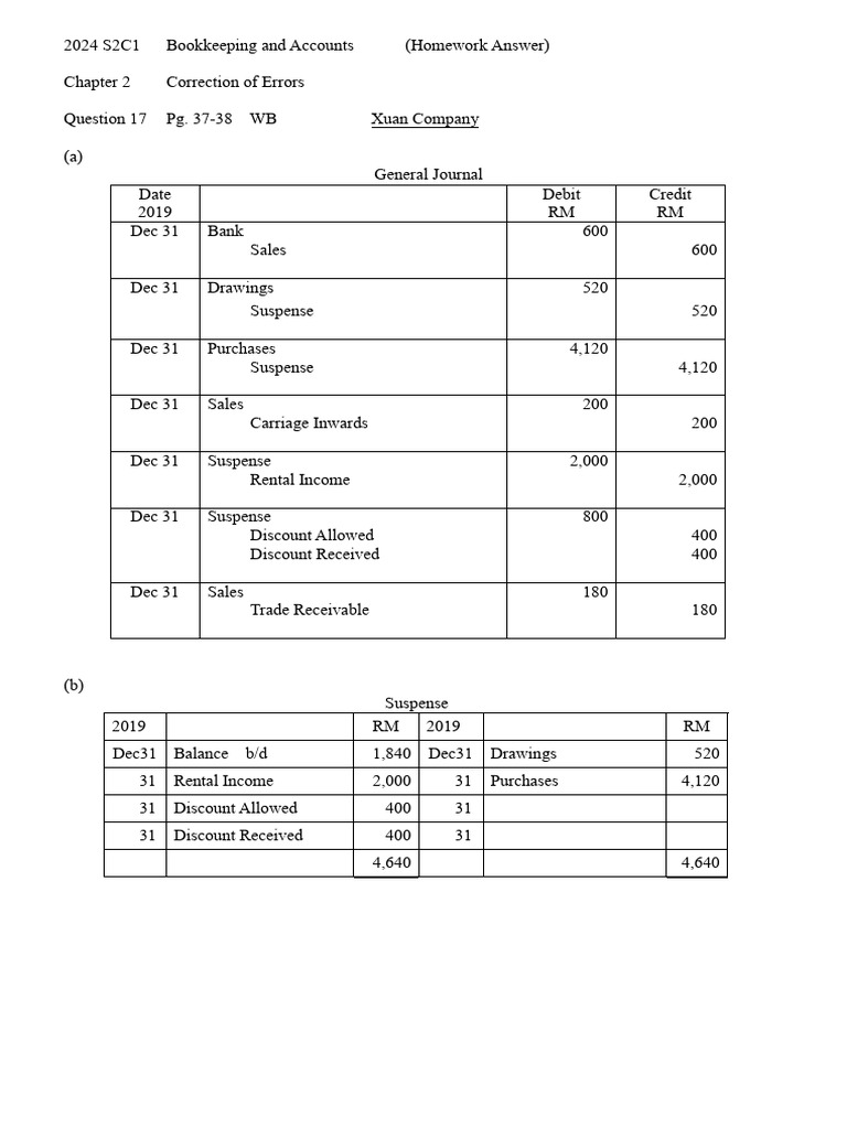 Chp 2 Correction of Error Q17 Pg 37 WB1 | PDF