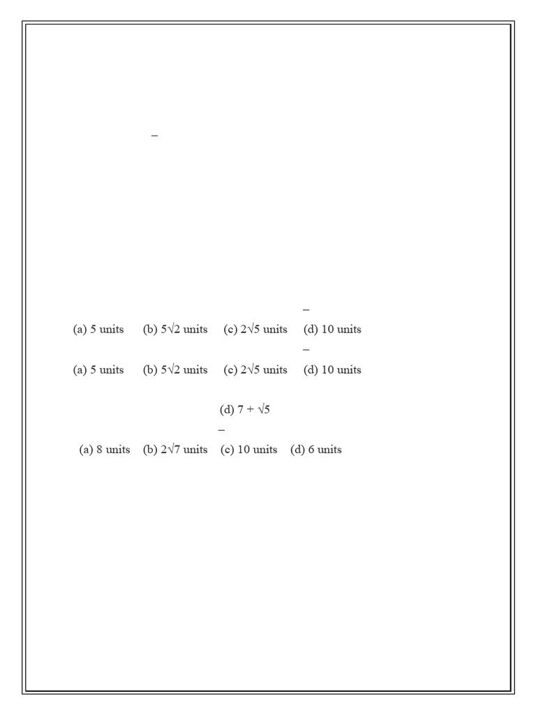 QP of Coordiante Geometry & Linear Equation | PDF | Euclidean Geometry ...