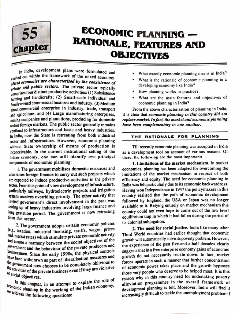 Rationale For Planning | PDF | Economic Planning | Market (Economics)
