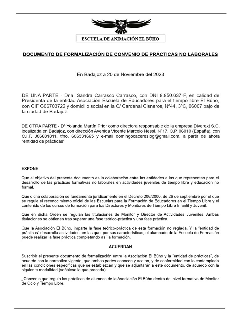 Convenio Laura Gamero | PDF | Documento de identidad