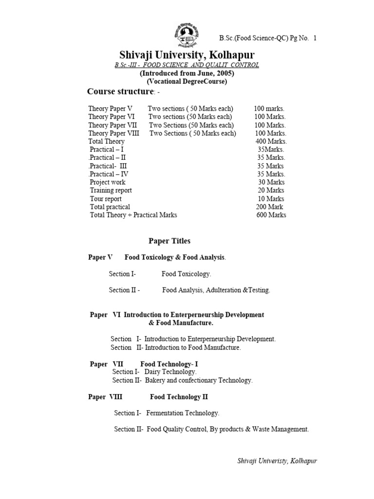 B.Sc.-III(FS&QC) New | PDF | Cakes | Breads
