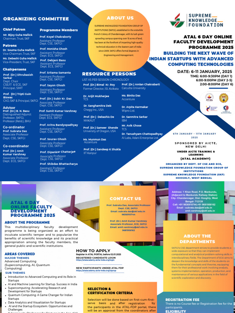 SKF FDP Brochure Jan 2025 | PDF | Computing | Artificial Intelligence