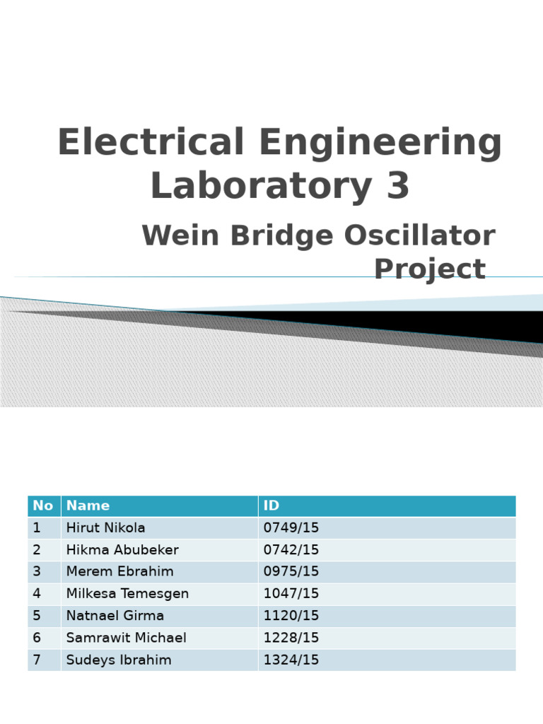 Electrical Engineering Laboratory 3 | PDF