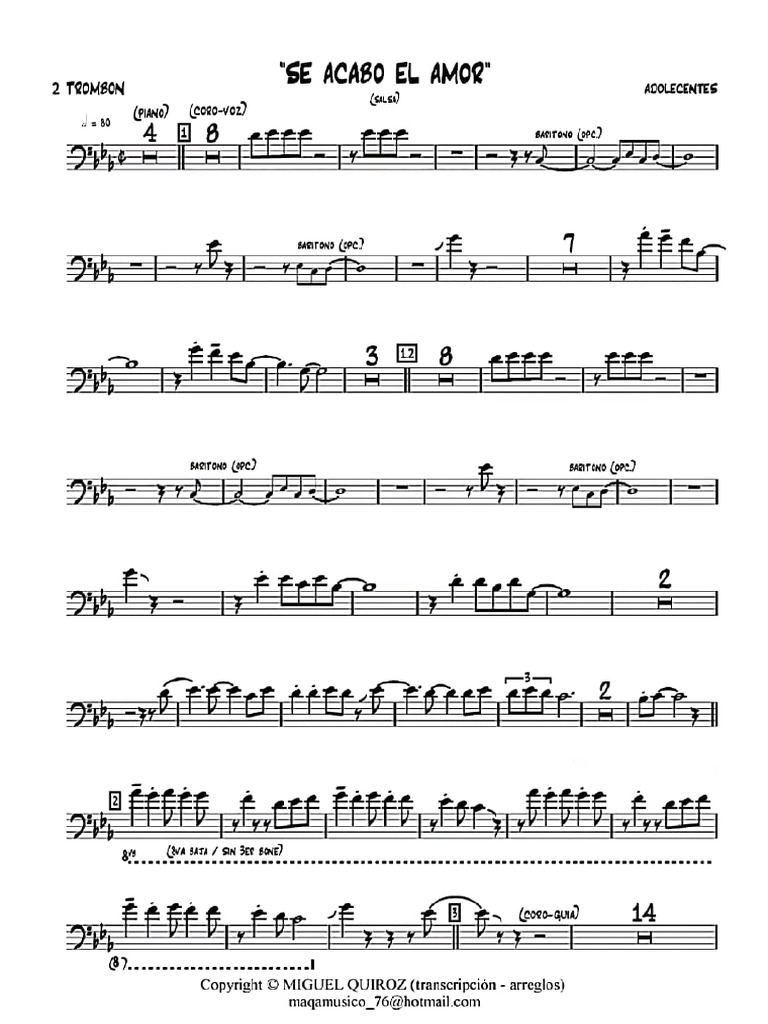 Trombón 2 Se Acabó El Amor | PDF