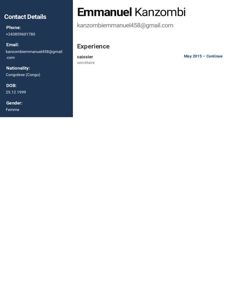 Emmanuel Resume 873 | PDF