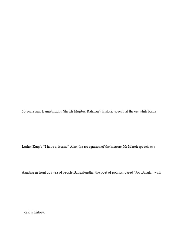 Significance of 7th March Speech of Bangabandhu | PDF | Bangladesh