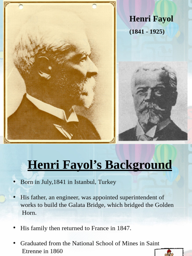 Henri Fayol: Father of Management Theory | PDF | Cost Of Living ...