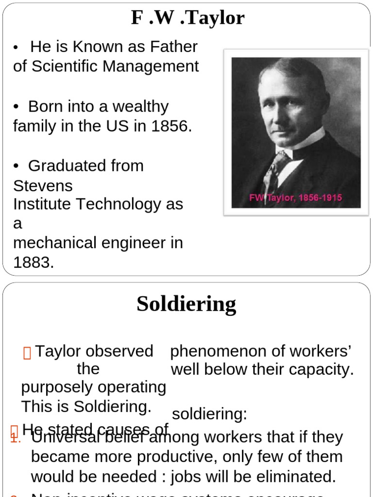 F.W. Taylor: Father of Scientific Management | PDF | Economies ...