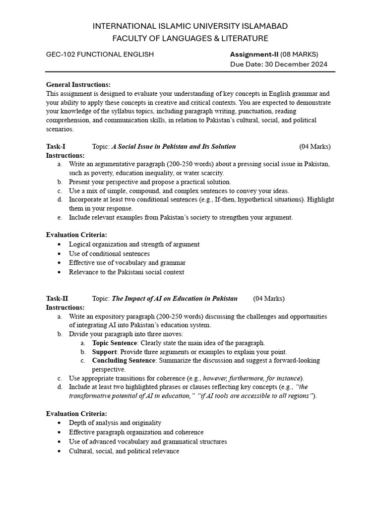 ODL - GEC-102 Functional English Assignment-II | PDF | English Language | Artificial Intelligence