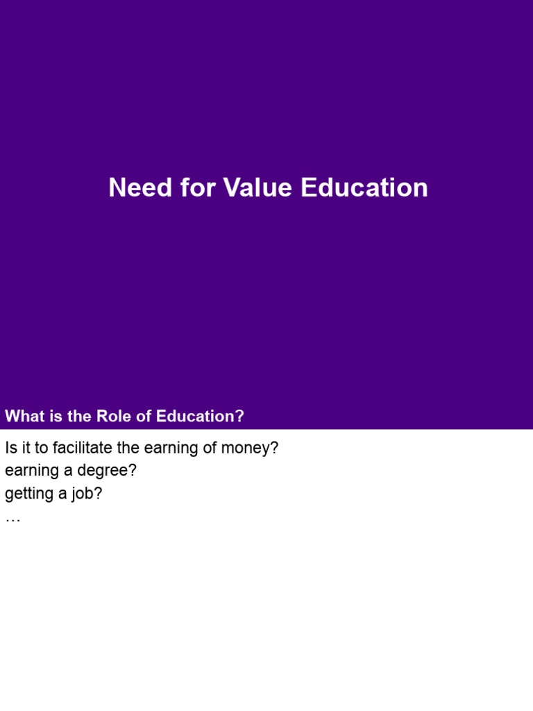 Value Education: A Necessity | PDF | Reason | Rationality