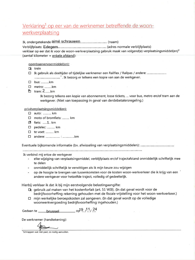 Verplaatsing Woon-Werk | PDF