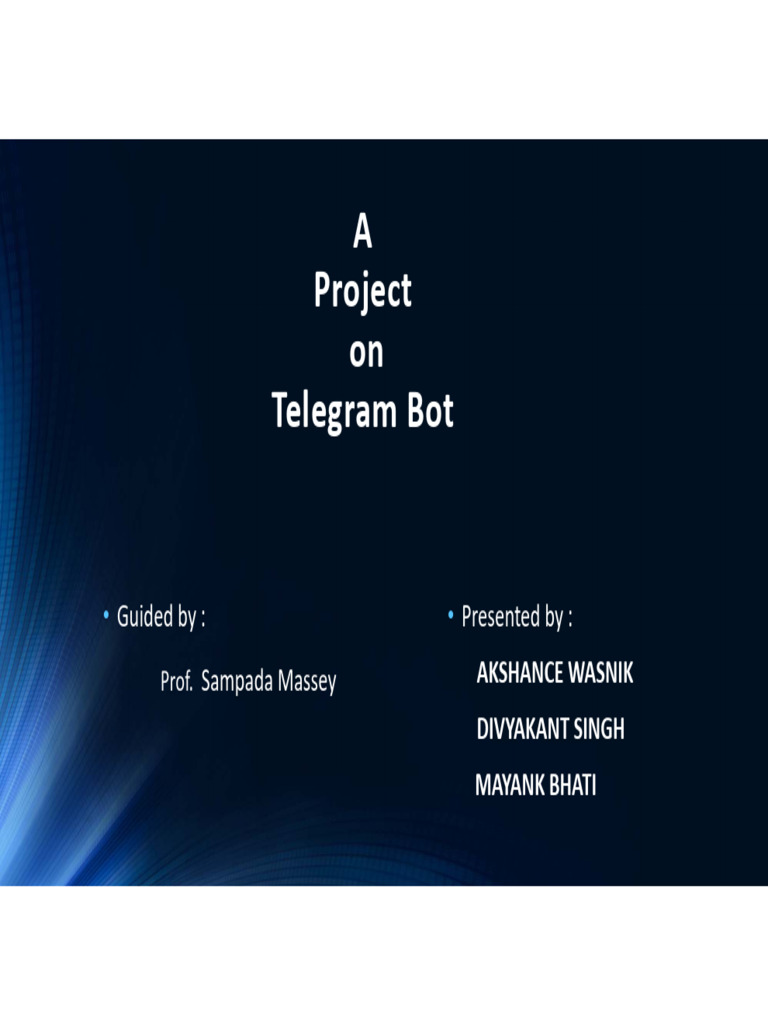 Telegram Bot | PDF | Internet Bot | Computing
