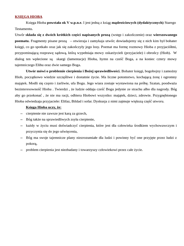 Ksiega Hioba | PDF