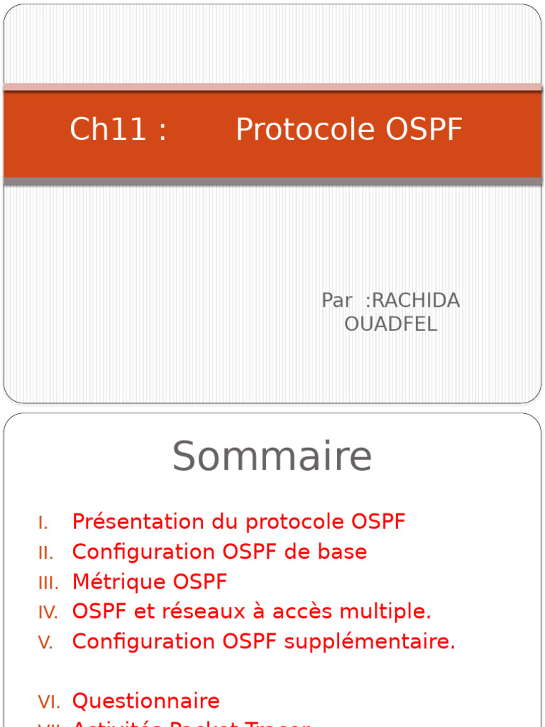 Protocole OSPF | PDF | Réseau informatique | l'Internet