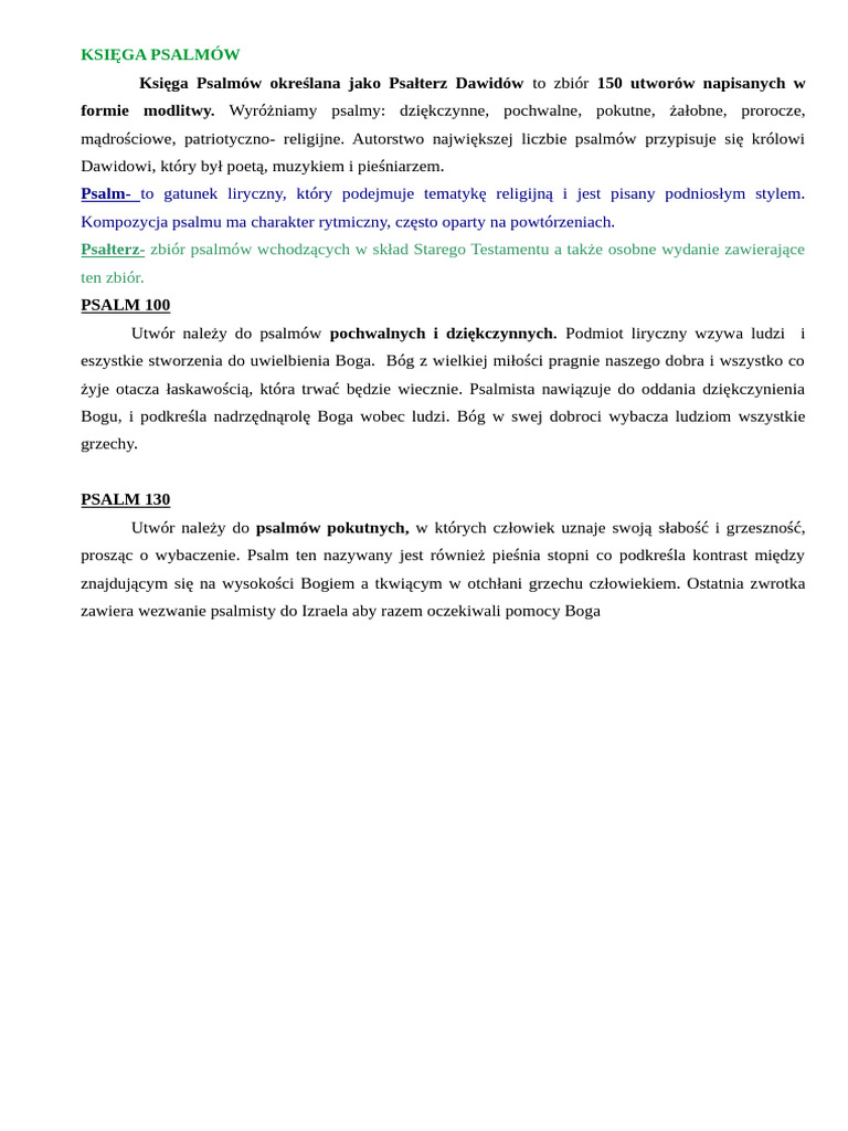 Ksiega Psalmów | PDF