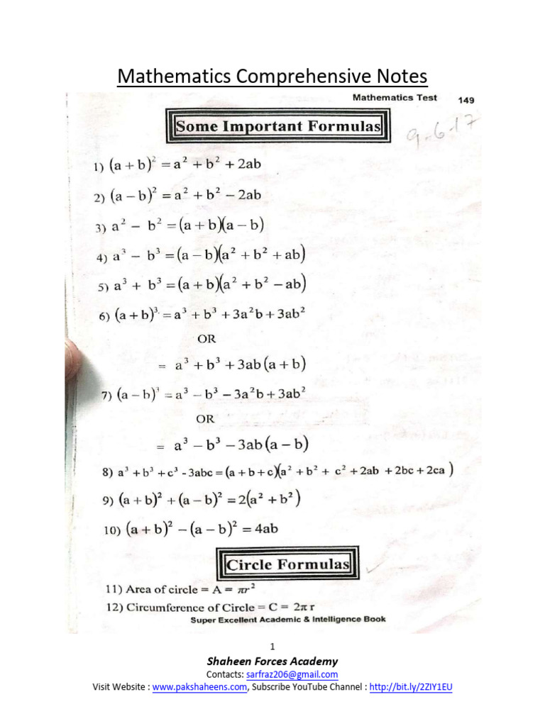 Notes Maths 2 - Compressed | PDF | You Tube | Media Sharing