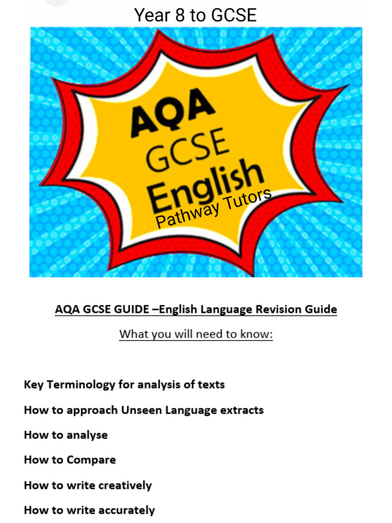 AQA GCSE English Language Overview | PDF | Sentence (Linguistics) | Verb