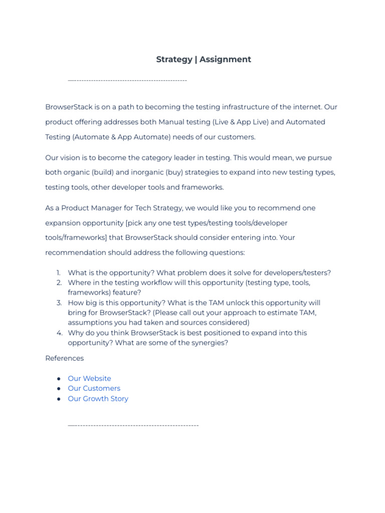 BrowserStack Sr. as Assignment | PDF
