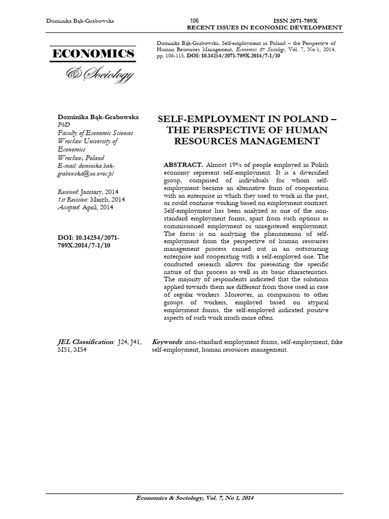 Self employment in Poland HR | PDF | Employment | Self Employment