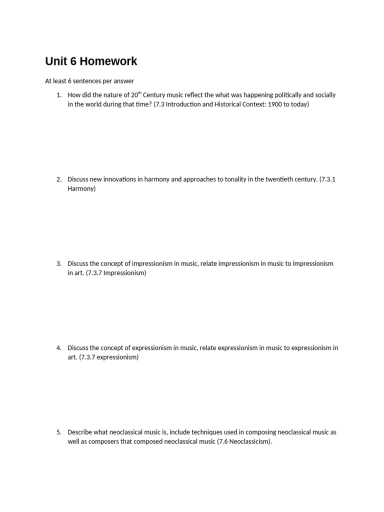 Unit 6 Homework | PDF