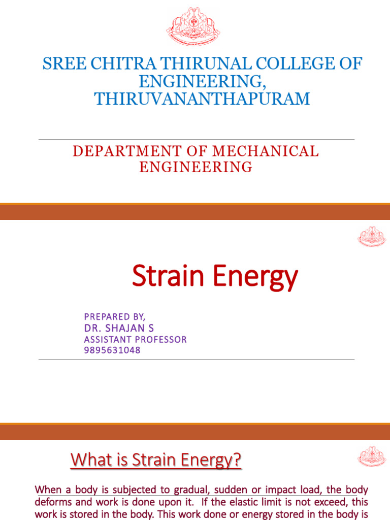 Strain Energy in Mechanical Systems | PDF | Deformation (Engineering ...