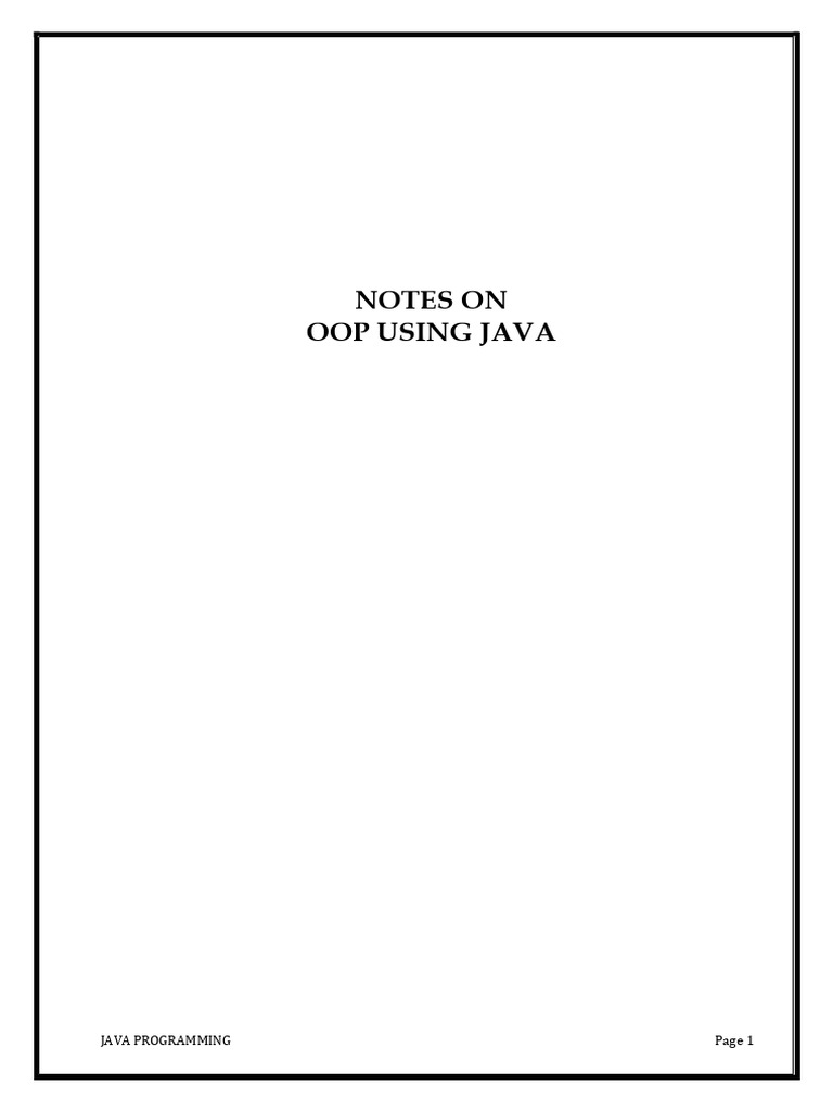 OOP Using Java Unit 2 Notes | PDF | Class (Computer Programming ... OOP Using Java Unit 2 Notes | PDF | Class (Computer Programming ...