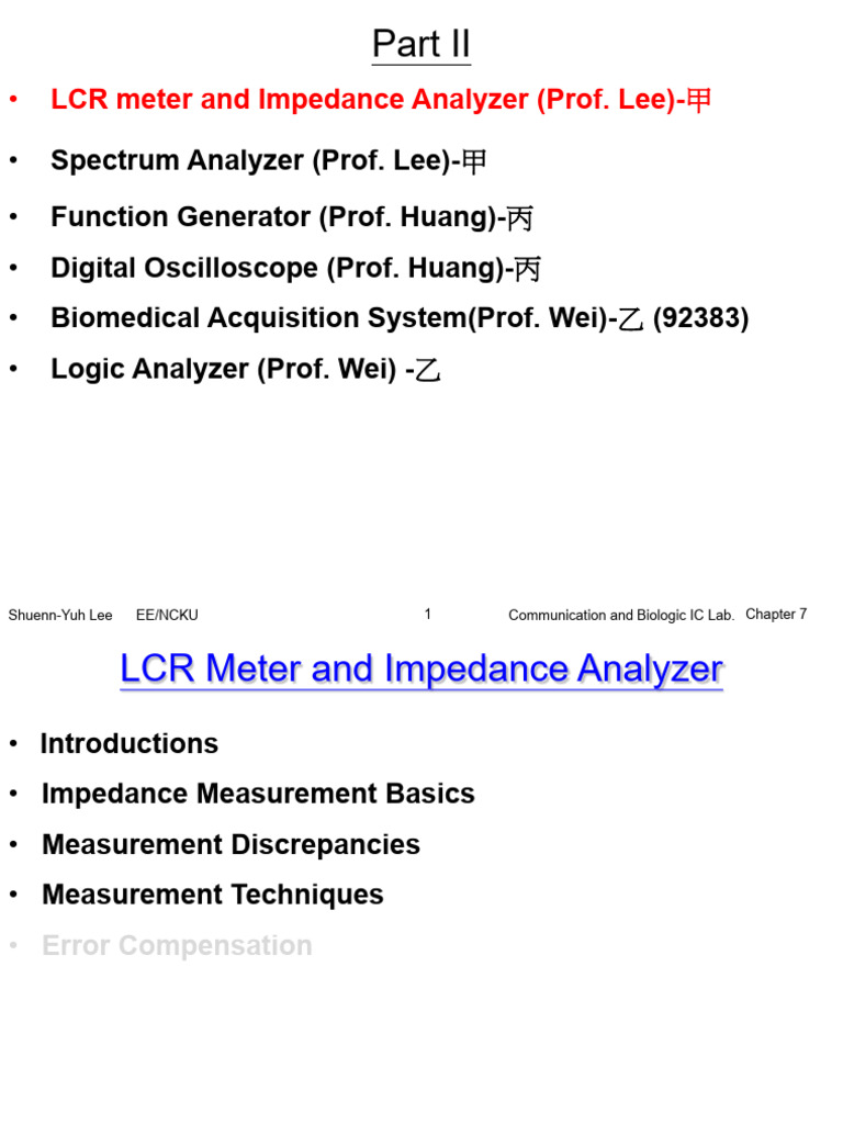 CH 7 LCR Meter and Impedance Analyzer Brief 2024 v1 | PDF | Electrical ...
