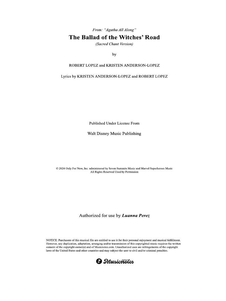 Ballad of The Witches Road | PDF