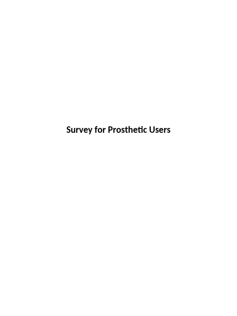 Survey For Prosthetic Users | PDF