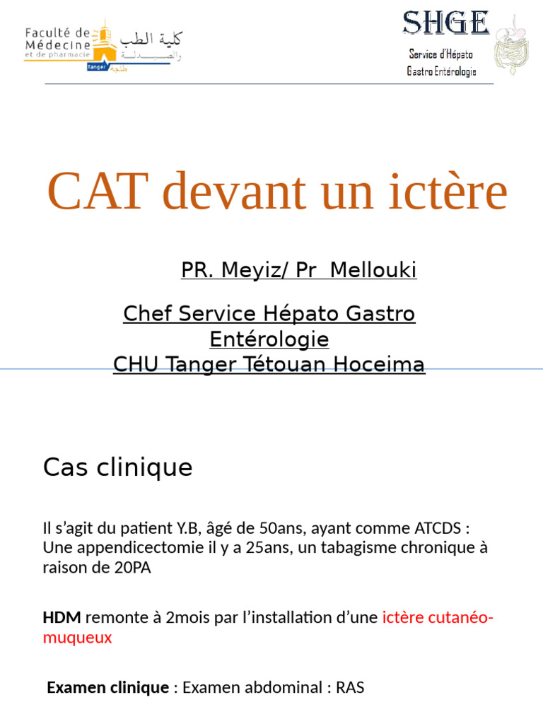 CAT Devant Un Ictère | PDF | Maladies digestives | Glande exocrine