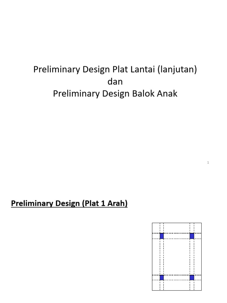 Preliminary Design Plat Lantai (Lanjutan) - Balok Anak | PDF