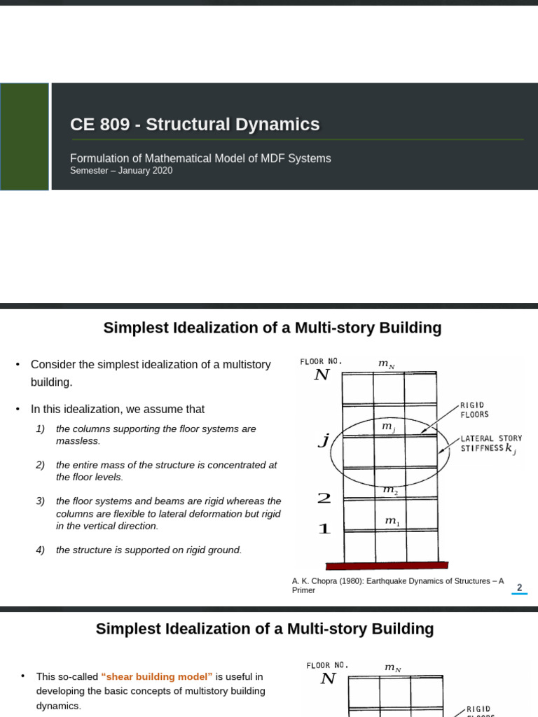 CE 809 - Lecture 7 - Formulation Model of MDF Systems | PDF | Force ...