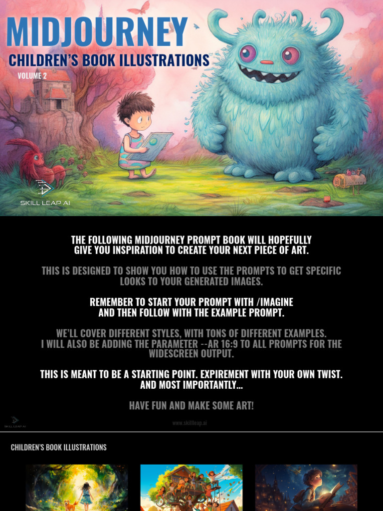 Skill Leap AI Midjouney Prompt Book Vol 2 - Childrens Book ...